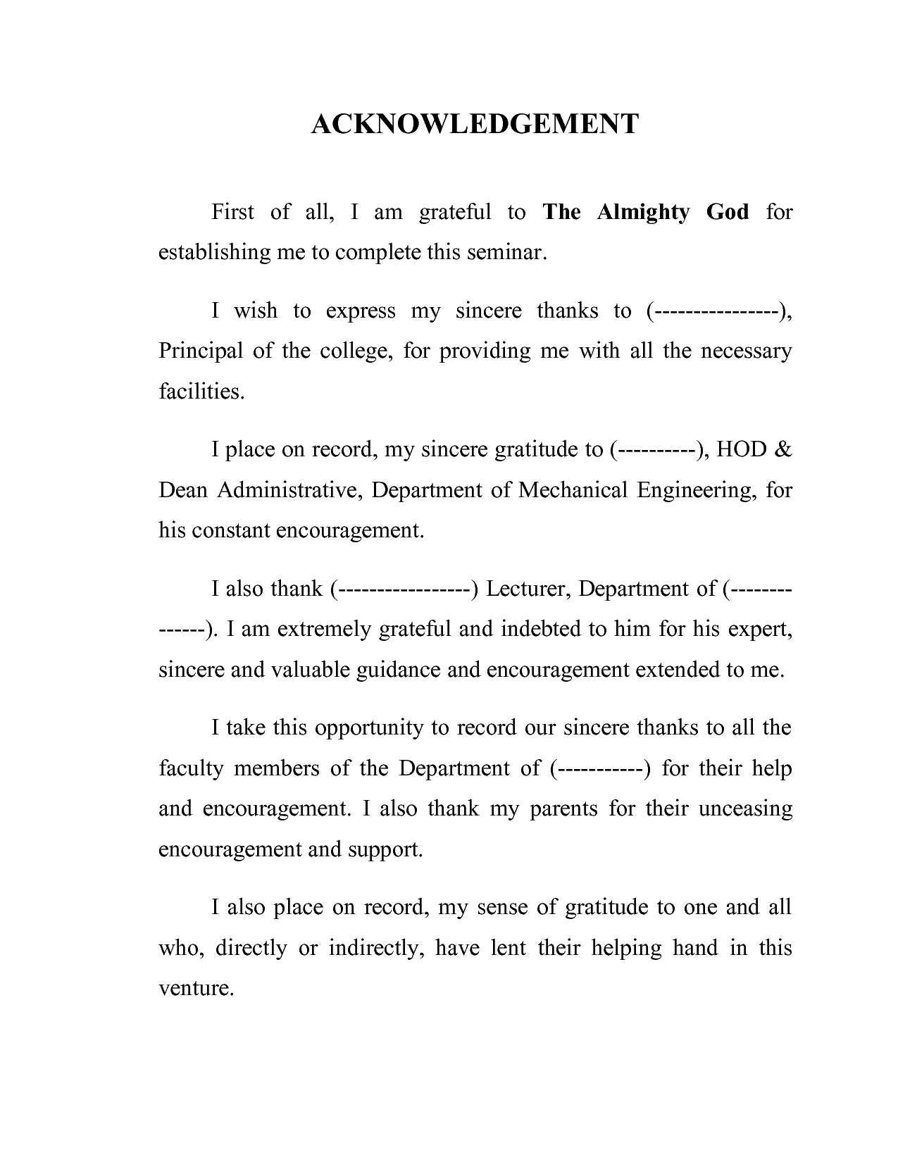 Writing Acknowledgements For Thesis Examples For Compare
